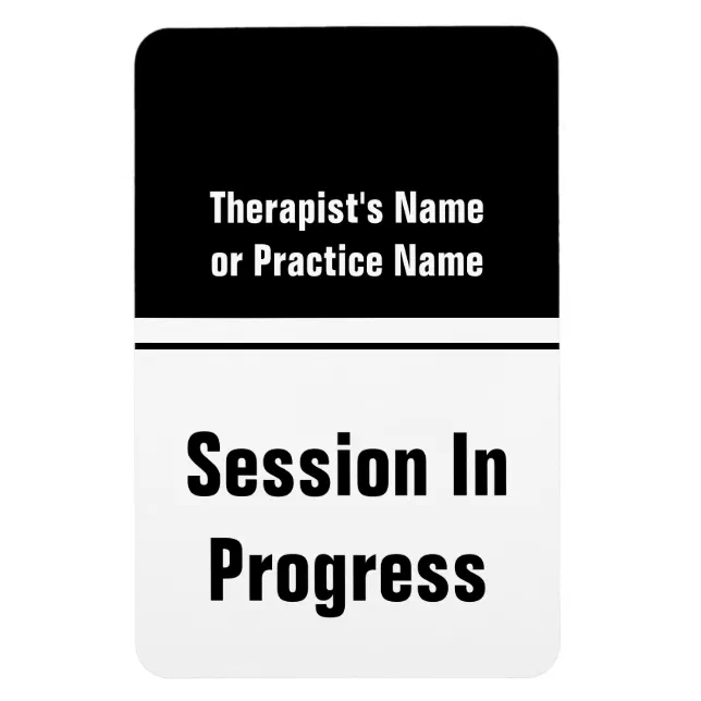 Session in Progress Black and White Template Door Magnet | Zazzle