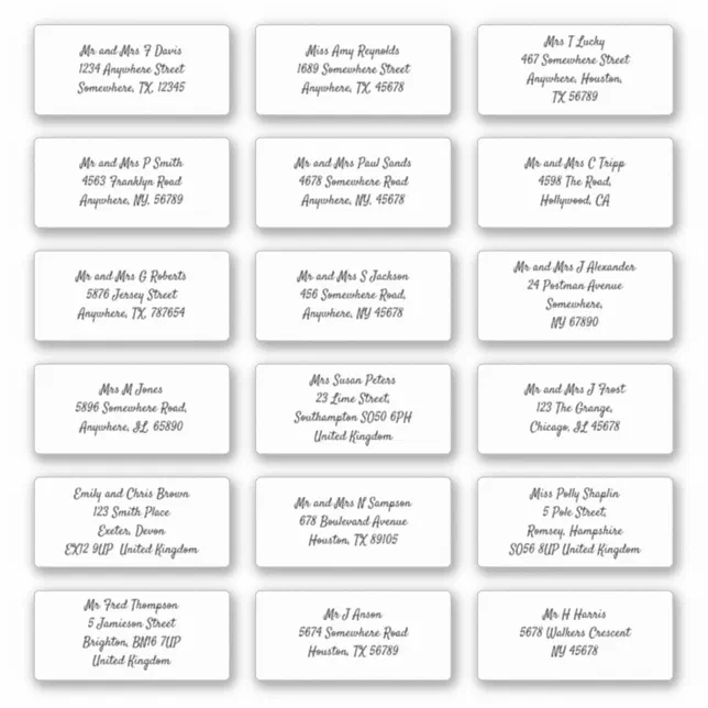 Set 18 Individual Recipient Name Address Shipping Sticker | Zazzle