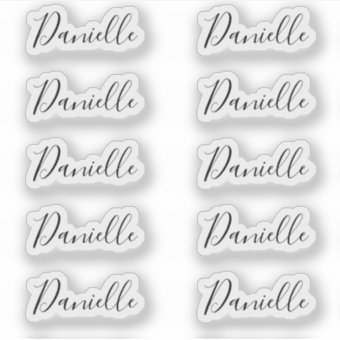 Set of 10 - Elegant Signature Script Name Danielle Sticker | Zazzle
