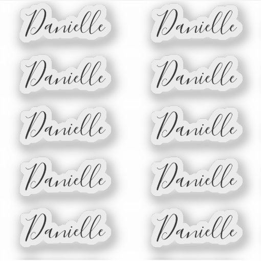 Set of 10 - Elegant Signature Script Name Danielle Sticker | Zazzle