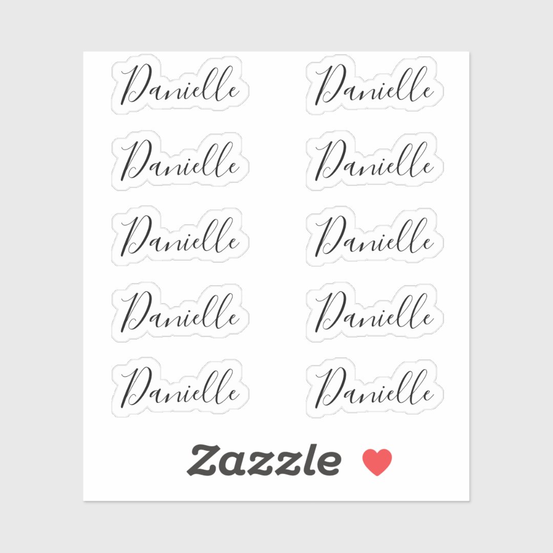Set of 10 - Elegant Signature Script Name Danielle Sticker | Zazzle