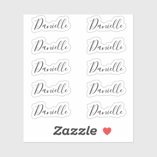 Set of 10 - Elegant Signature Script Name Danielle Sticker | Zazzle