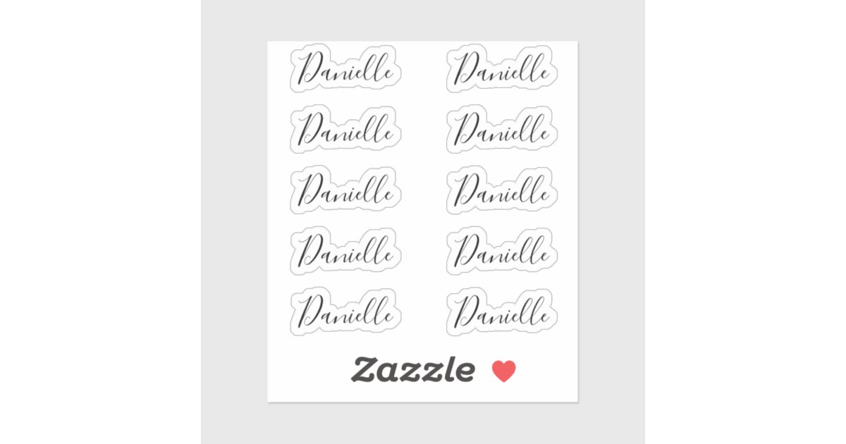 Set of 10 - Elegant Signature Script Name Danielle Sticker | Zazzle