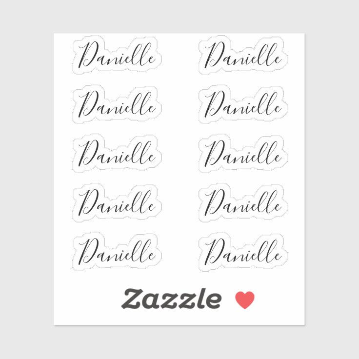 Set of 10 - Elegant Signature Script Name Danielle Sticker | Zazzle