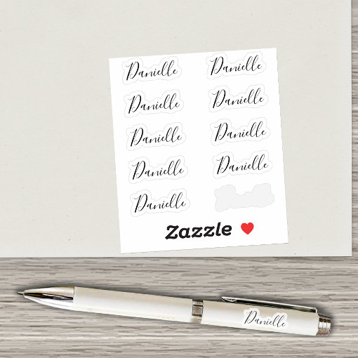 Set of 10 - Elegant Signature Script Name Danielle Sticker | Zazzle