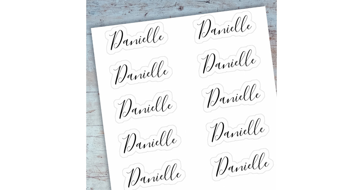 Set of 10 - Elegant Signature Script Name Danielle Sticker | Zazzle