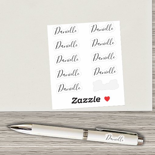 Set of 10 - Elegant Signature Script Name Danielle Sticker | Zazzle