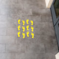 Set of 12 Yellow Footprints Floor Decals | Zazzle