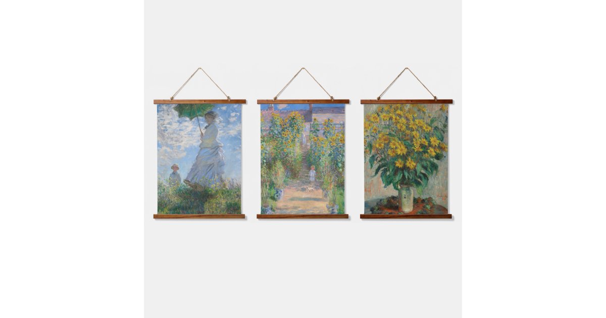 Set of 3 Famous Claude Monet Paintings Wall Hanging Tapestry | Zazzle