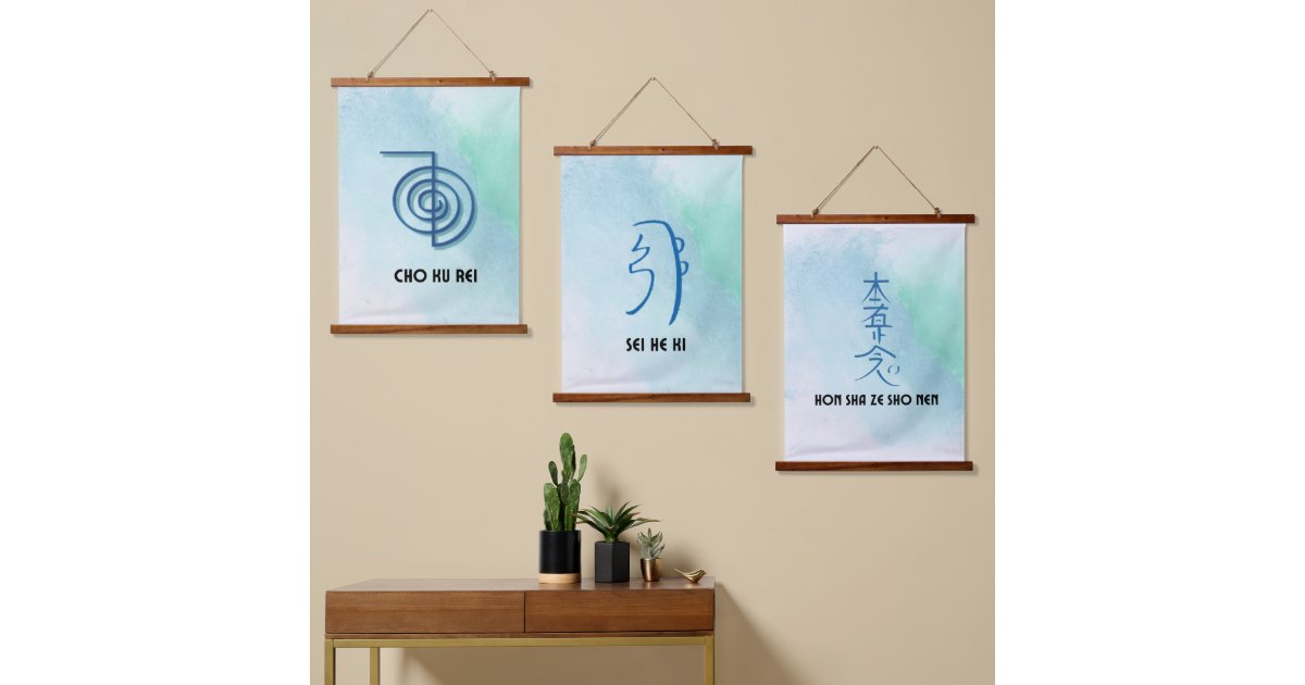 Set of 3 Usui Reiki Symbols-CKR, SHK & HSZSN Hanging Tapestry | Zazzle