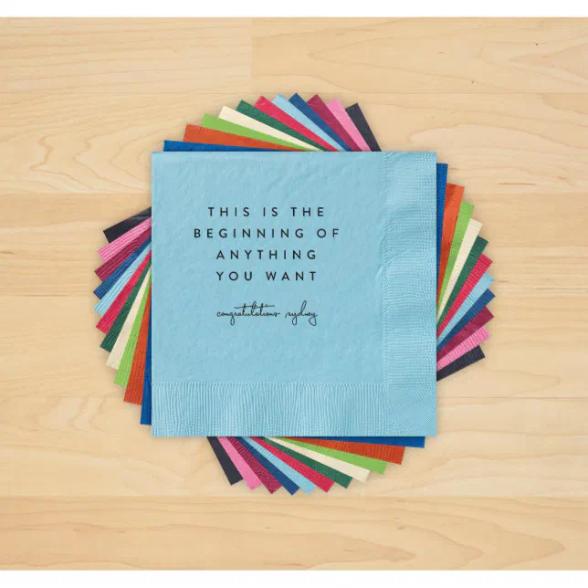 Set of 50 Ambitious Quote Letterpress Paper Napkin | Zazzle