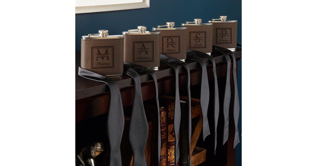 Set of 5 Classy Oakhill Fitzgerald Liquor Flasks | Zazzle