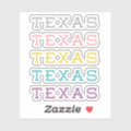Set of 5 Pastel Texas, Texas, Texas Custom-Cut Sticker | Zazzle