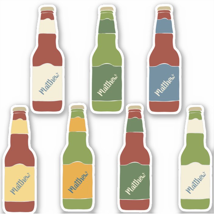 Set of 7 Personalized Beer Bottle Sticker | Zazzle.com