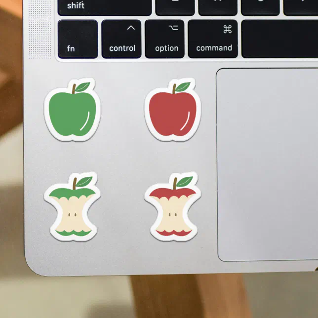 Set of Apple and Apple Core Stickers | Zazzle