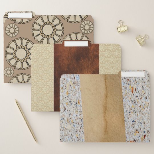 Set of File Folders Beige Circular Brown Beige | Zazzle.com