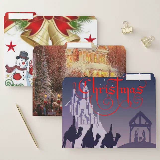 Set of File Folders Christmas | Zazzle