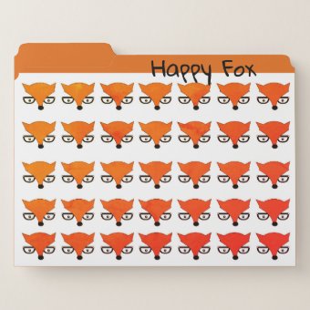 Set of File Folders Happy Fox design | Zazzle