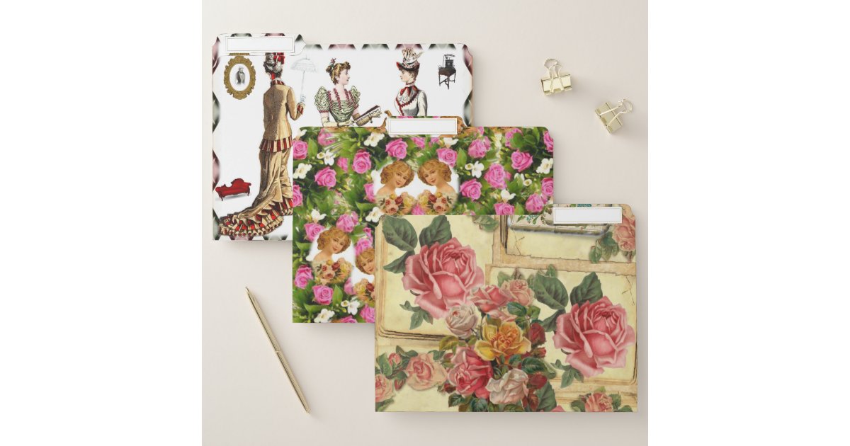 Set of File Folders Victorian | Zazzle