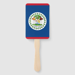 Set of hand fan with flag of Belize | Zazzle