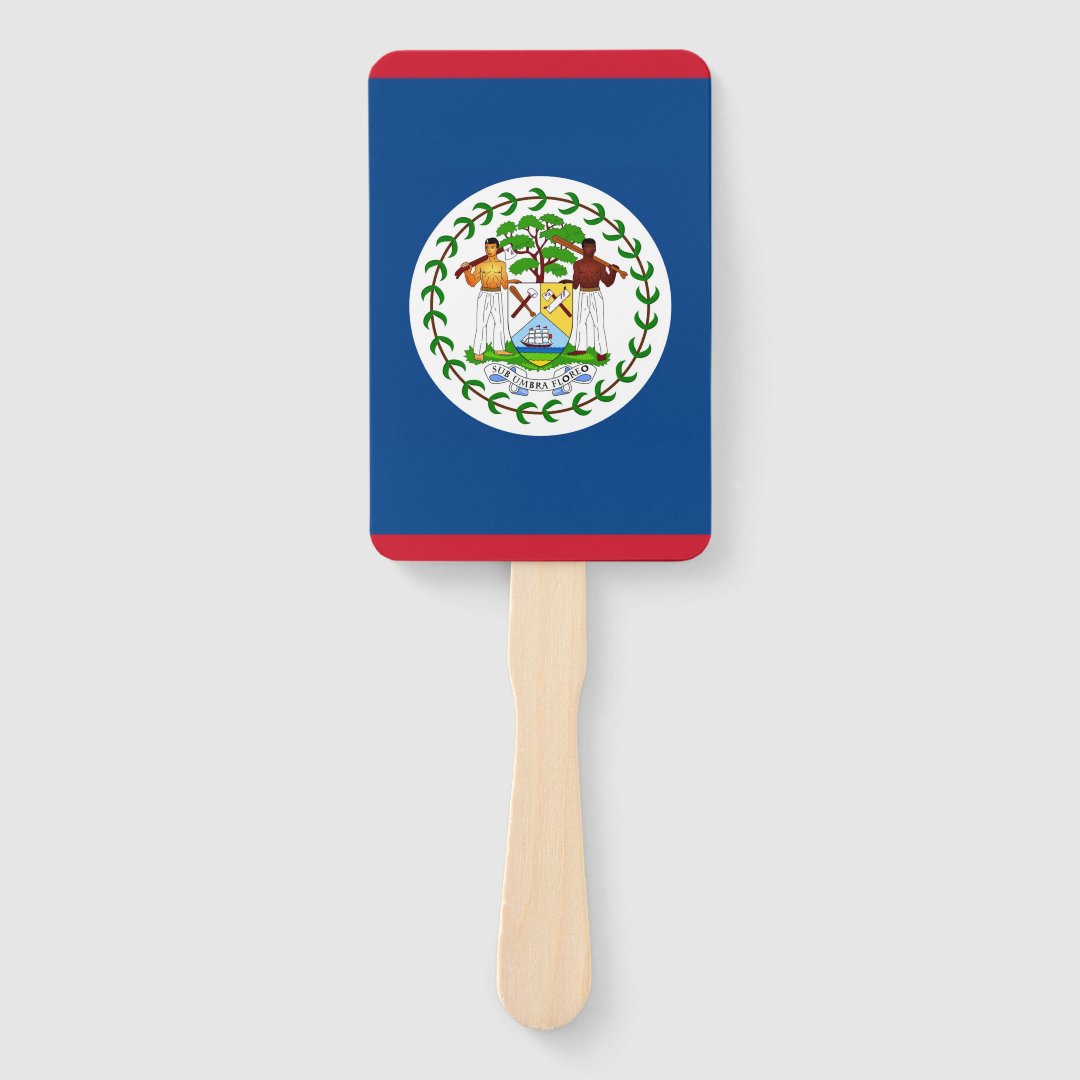 Set of hand fan with flag of Belize | Zazzle