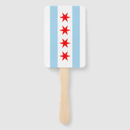 Set of hand fan with flag of Chicago City, USA | Zazzle