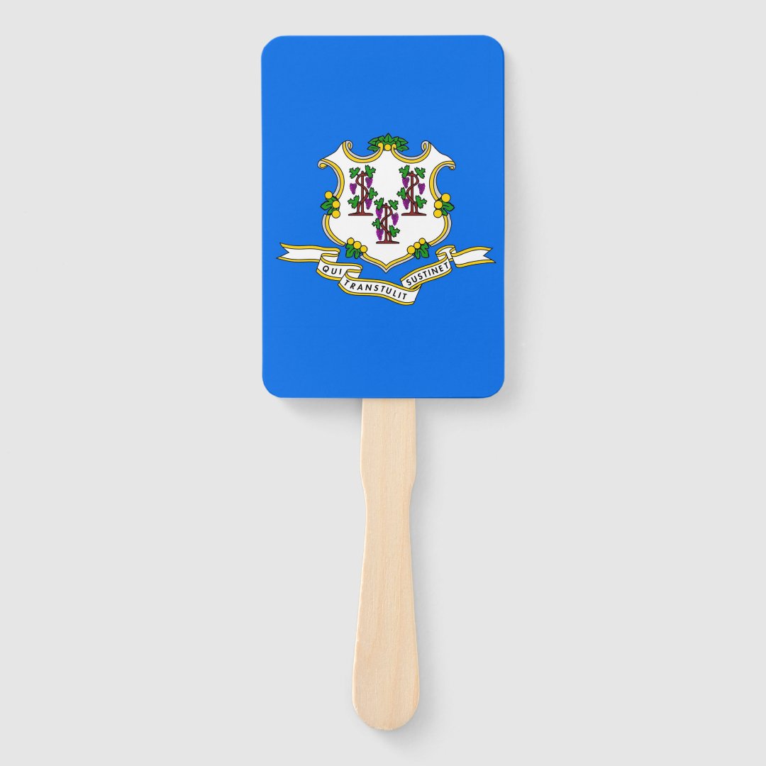 Set of hand fan with flag of Connecticut, USA | Zazzle