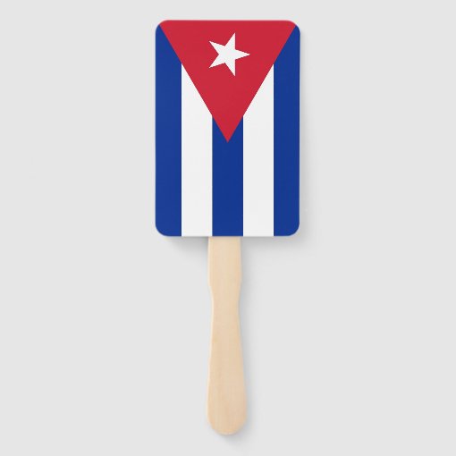 Set of hand fan with flag of Cuba | Zazzle