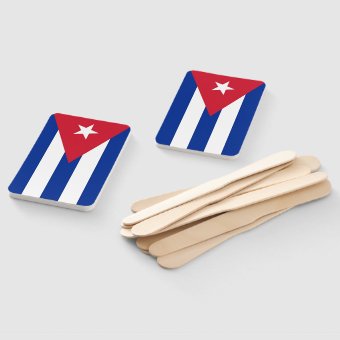 Set of hand fan with flag of Cuba | Zazzle