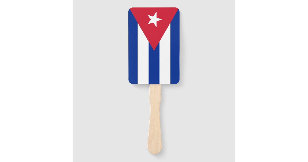 Set of hand fan with flag of Cuba | Zazzle