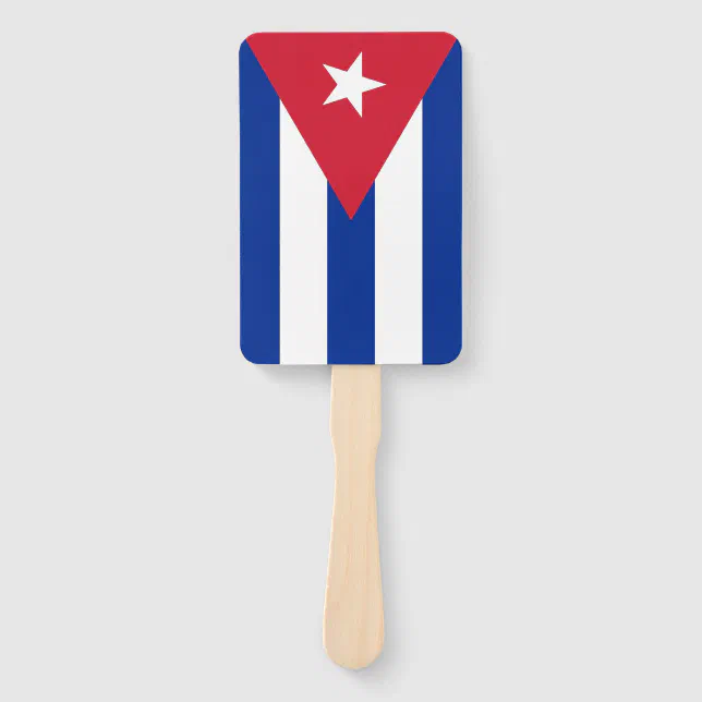 Set of hand fan with flag of Cuba | Zazzle