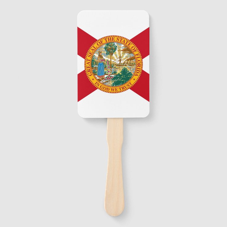 Set of hand fan with flag of Florida, USA | Zazzle