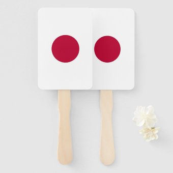 Set of hand fan with flag of Japan | Zazzle
