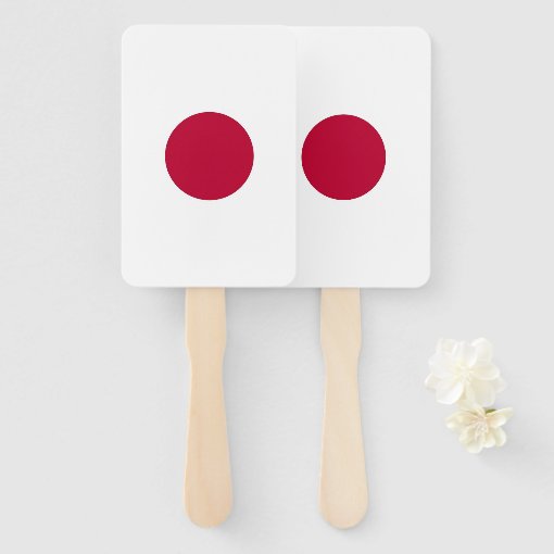 Set of hand fan with flag of Japan | Zazzle