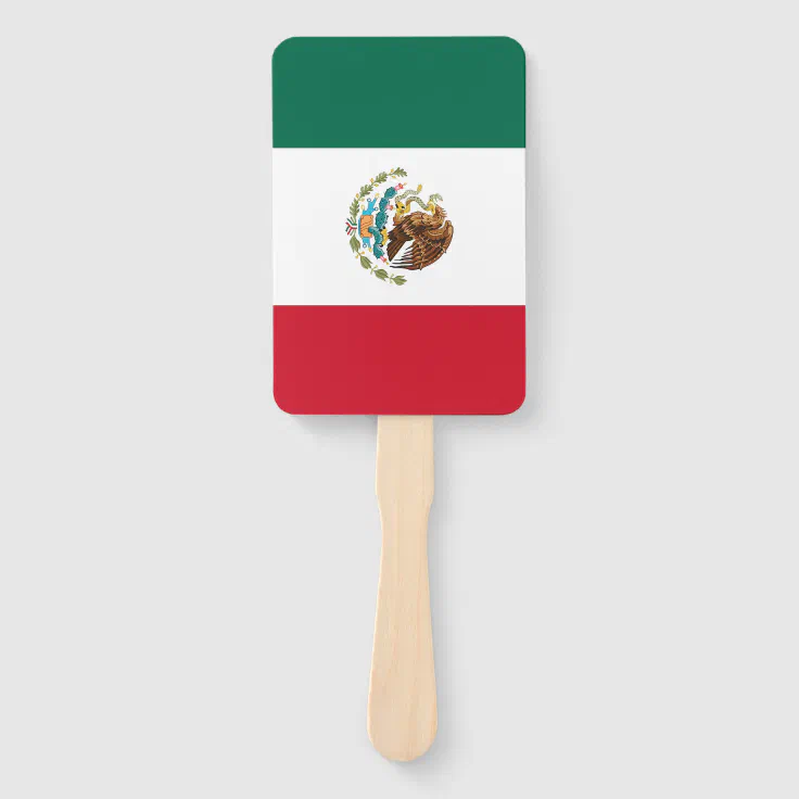 Set of hand fan with flag of Mexico | Zazzle