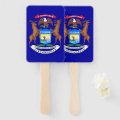 Set of hand fan with flag of Michigan, USA | Zazzle