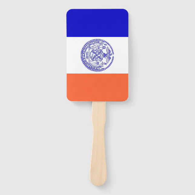 Set of hand fan with flag of New York City, USA | Zazzle