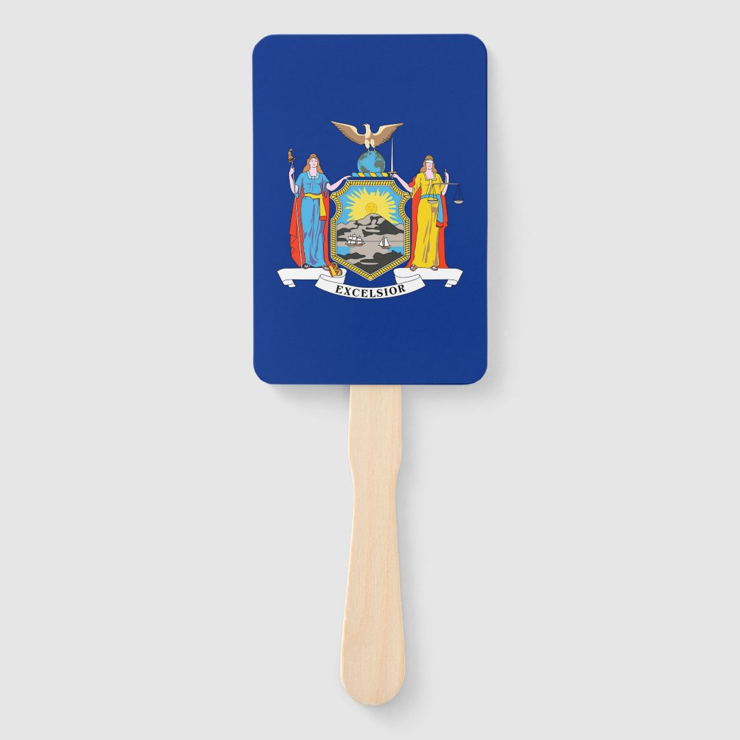 Set of hand fan with flag of New York, USA | Zazzle