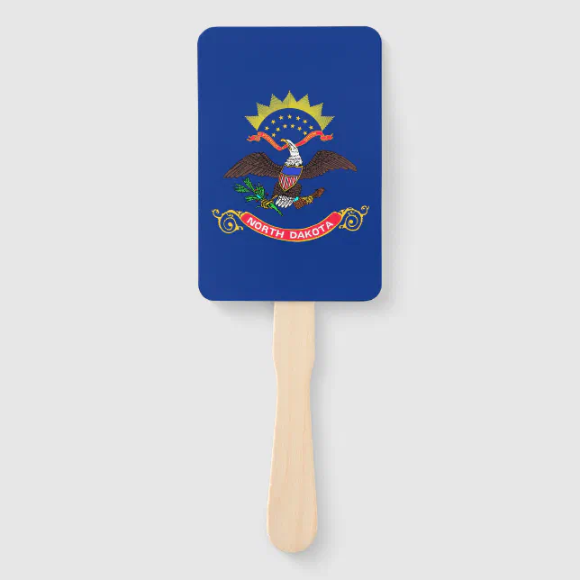 Set of hand fan with flag of North Dakota | Zazzle