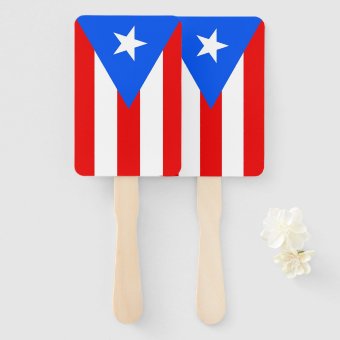 Set of hand fan with flag of Puerto Rico, USA | Zazzle