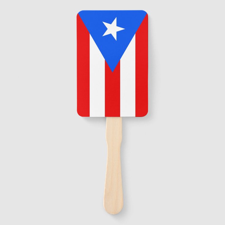 Set of hand fan with flag of Puerto Rico, USA | Zazzle