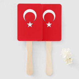 Set of hand fan with flag of Turkey | Zazzle