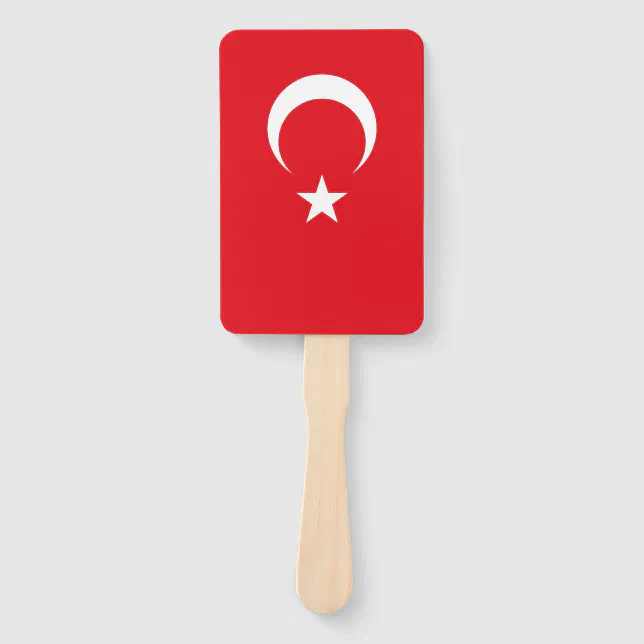Set of hand fan with flag of Turkey | Zazzle