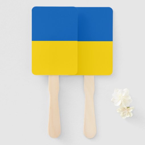 Set of hand fan with flag of Ukraine | Zazzle