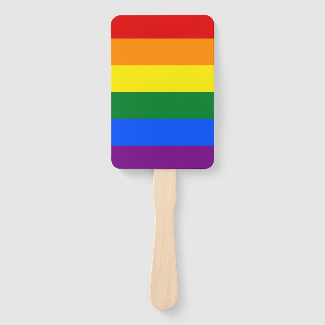 Set of hand fan with Pride flag of LGBT | Zazzle