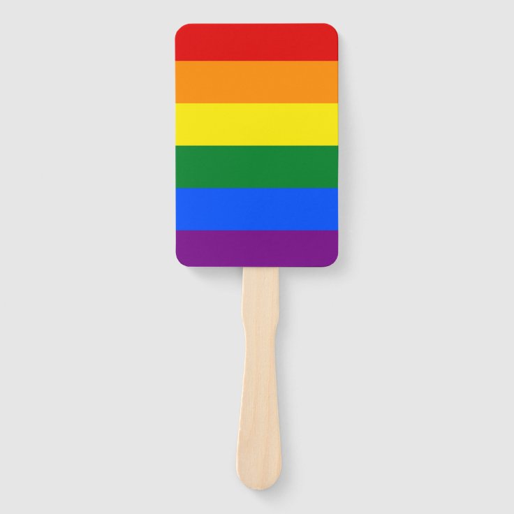 Set of hand fan with Pride flag of LGBT | Zazzle