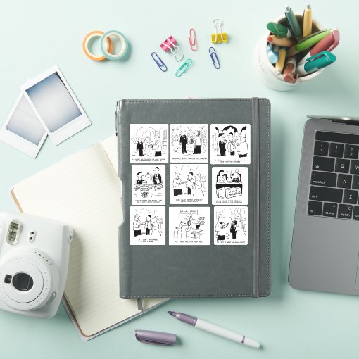 Set of Nine Funny Wedding Cartoons Sticker | Zazzle
