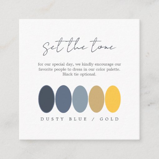 Set the Tone Dusty Blue Gold Color Palette ID1045 Enclosure Card | Zazzle