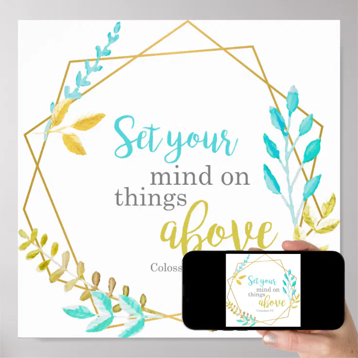 Set your mind on things above Christian chic Bible Poster | Zazzle