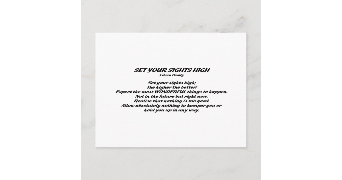 Set Your Sights High Postcard | Zazzle